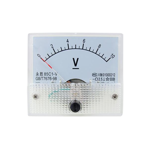 【本商品は海外出荷】お届けは通常20-30日を頂いております。製品名：アナログ電圧計;モデル：85C1;電圧測定範囲：DC 0 - 10V精度：クラス2.5;メーターフェイスサイズ（約）：6.3x5.5x1cmねじサイズ：M3x0.83cm...