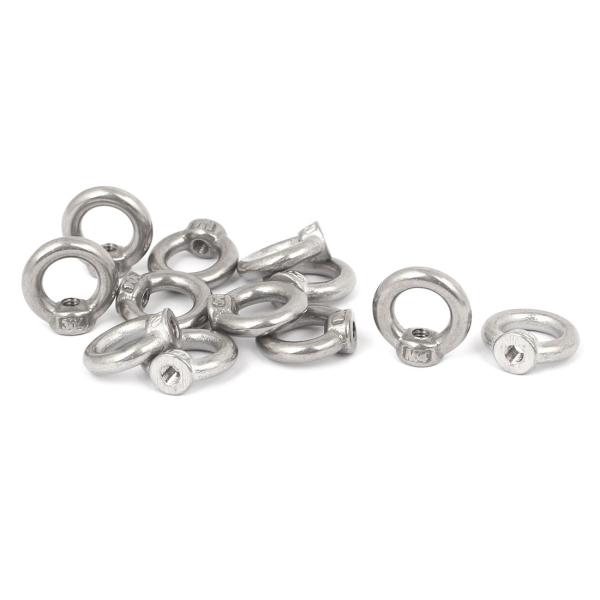 【本商品は海外出荷】お届けは通常20-30日を頂いております。主な素材：304 ステンレス鋼；パッケージ内容: 12 x リフティングアイナット商品名：リフティングアイナット；重量: 69g全サイズ: 8.5mm x 19mm (D*H);...