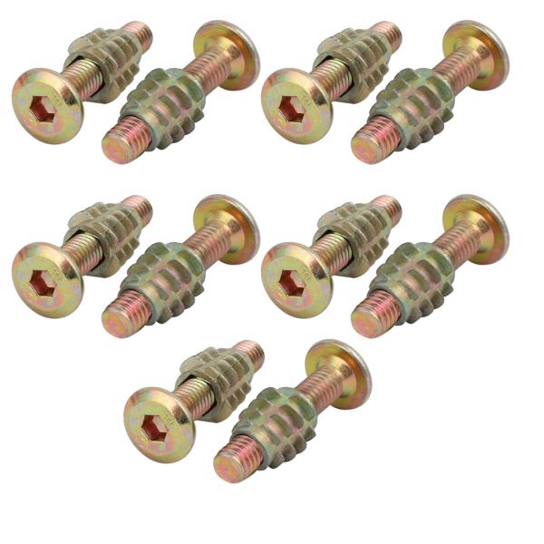 【本商品は海外出荷】お届けは通常20-30日を頂いております。製品名：家具接続継手;パッケージ内容：家具ボルト10個入り、木製インサートナット10個入り材質：炭素鋼;仕上げ：亜鉛メッキ;メインカラー：ブロンズトーンスレッド径：M6;ボルト下...