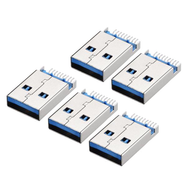 【本商品は海外出荷】お届けは通常20-30日を頂いております。PCBコネクタUSB-AM 3.0オスジャック 9ピン 180度 SMTピン数：9P、ピン間隔：1mm寸法：18.8 x 12 x 4.5mm（L * W * H）ミニUSBアプ...