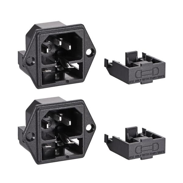 【本商品は海外出荷】お届けは通常20-30日を頂いております。コネクタタイプ：C14; ターミナル数：3定格電圧：AC 250V; 電流定格：10A。コンタクト材質：銅、ピンの向き：ストレート全体サイズ：44x43x34mmあらゆる種類の電...