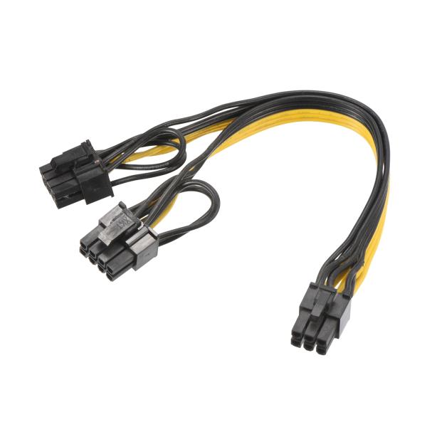 【本商品は海外出荷】お届けは通常20-30日を頂いております。この6ピンから2 x PCIe 8（6+2）ピン PCI-eエクスプレスVGAスプリッターパワーエクステンションケーブルは、18AWGの純銅導体で安定した電源供給を提供します。同...