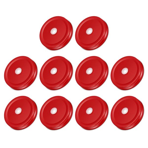 【本商品は海外出荷】お届けは通常20-30日を頂いております。[コンパクトサイズ] - 通常の口70 mmのメイソンジャーにフィットするように設計されており、8 mmのストロー穴が付いているため、8 mm未満のストローがこれらの蓋に適してい...