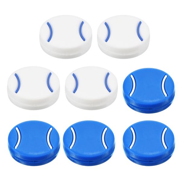 【本商品は海外出荷】お届けは通常20-30日を頂いております。カラー：ブルー、ホワイト；素材：シリコン；寸法：24.2 x 6.8mm / 0.95 x 0.27（直径*高さ）；パッキングリスト：テニス振動吸収材8個（各色4個）利点：振動を...