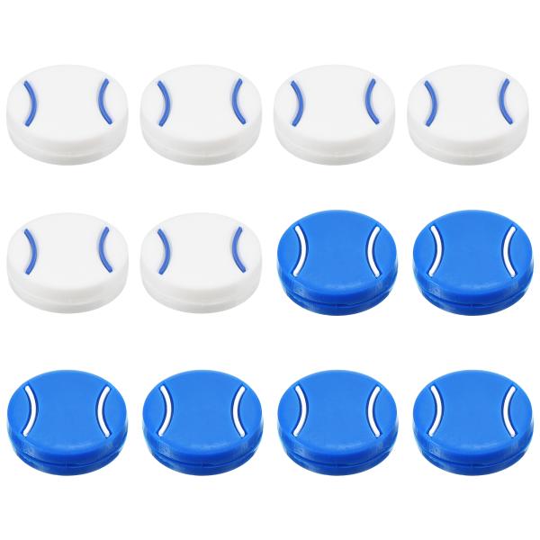 【本商品は海外出荷】お届けは通常20-30日を頂いております。カラー：ブルー、ホワイト；素材：シリコン；寸法：24.2 x 6.8mm / 0.95 x 0.27（直径*高さ）；パッキングリスト：テニス振動吸収材12個（各色6個）利点：振動...