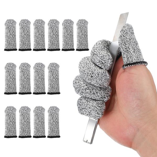 【本商品は海外出荷】お届けは通常20-30日を頂いております。カラー：グレー、素材: HPPE、サイズ:60 x 25mm、パッキングリスト:14個 x 耐切創性指サック利点: フィンガーグローブは、通気性のある生地、15ステッチのシームレ...