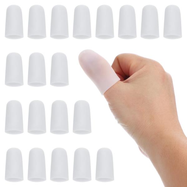 【本商品は海外出荷】お届けは通常20-30日を頂いております。カラー：ホワイト、素材: シリコン、サイズ：40 x 20mm、パッキングリスト:20個 x シリコン指カバー利点：シリコン製のジェル指プロテクターは肌に潤いを与え、再利用可能で...