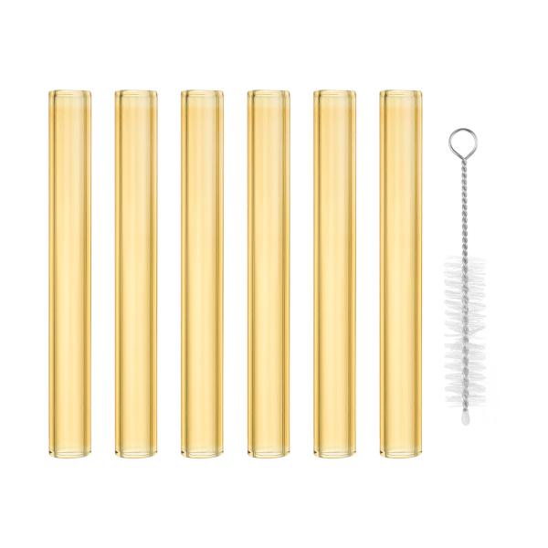 【本商品は海外出荷】お届けは通常20-30日を頂いております。仕様：材質：ガラス、カラー：イェロー、サイズ：高さ：10 cm、直径：12mm、パッケージリスト：6個 x ホウケイ酸ガラス管、1個 x クリーニング筆このガラス管は耐久性があり...