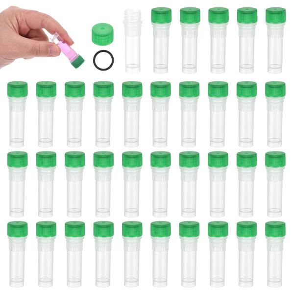 【本商品は海外出荷】お届けは通常20-30日を頂いております。キャップのカラー：緑；ボトルのカラー：透明；材質：PP（ポリプロピレン）；容量：1ml；ボトル口の外径：11mm；ボトルの高さ：39mm；全体サイズ：40x10mm（H*OD）；...