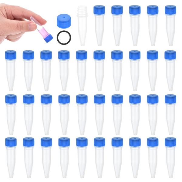 【本商品は海外出荷】お届けは通常20-30日を頂いております。キャップのカラー：ブルー；ボトルのカラー：透明；材質：PP（ポリプロピレン）；容量：1.5ml；ボトル口の外径：11mm；ボトルの高さ：44mm；全体サイズ：46x10mm（H*...