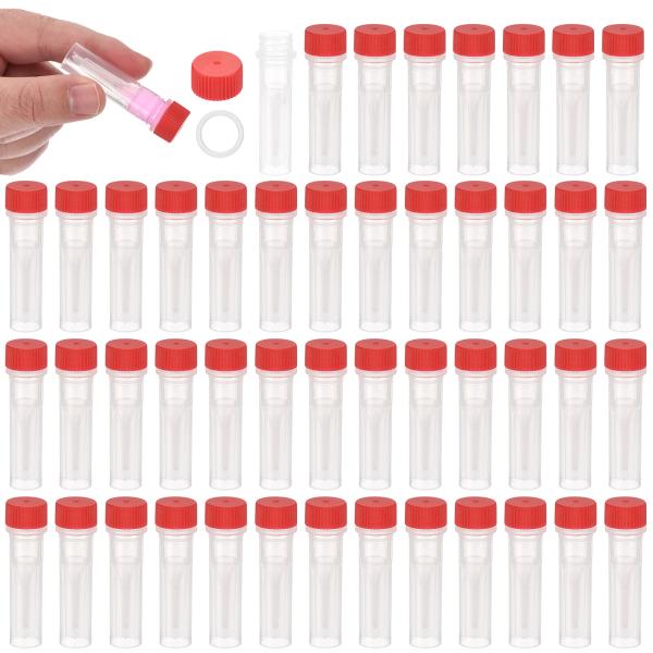 【本商品は海外出荷】お届けは通常20-30日を頂いております。キャップのカラー：赤；ボトルのカラー：透明；材料：PP（ポリプロピレン）；容量：0.5ml；ボトル口の外径：12mm；ボトルの高さ：42.5mm；全体サイズ：45x10mm（H*...