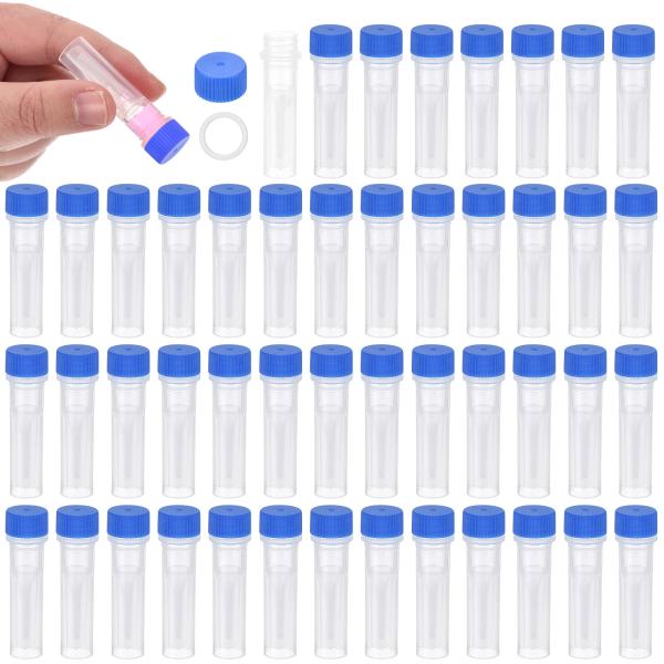 【本商品は海外出荷】お届けは通常20-30日を頂いております。キャップのカラー：ブルー；ボトルのカラー：透明；材質：PP（ポリプロピレン）；容量：0.5ml；ボトル口の外径：12mm；ボトルの高さ：42.5mm；全体サイズ：45x10mm（...