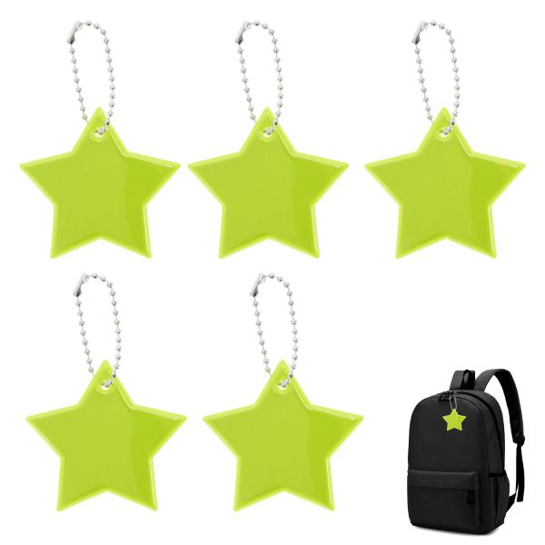 【本商品は海外出荷】お届けは通常20-30日を頂いております。【商品仕樣】スタイル：星型 / カラー：蛍光緑 / サイズ：6x6cm(同色5個入り)【視認性を高める】反射効果で視認性を向上させ、夜間の安全を守ります。特に自転車や徒歩での移動...
