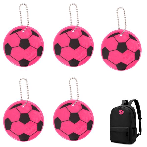 【本商品は海外出荷】お届けは通常20-30日を頂いております。【商品仕樣】スタイル：サッカー模様 / カラー：ピンク / サイズ：6x6cm(同色5個入り)【視認性を高める】反射効果で視認性を向上させ、夜間の安全を守ります。特に自転車や徒歩...