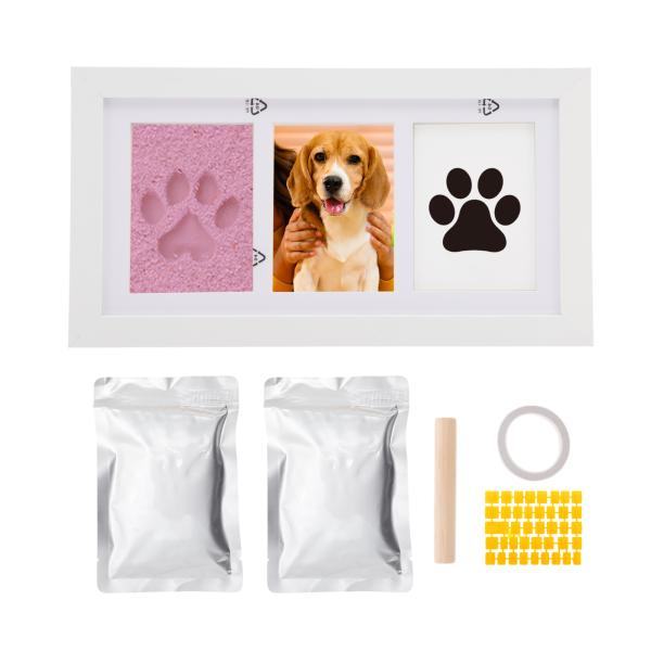 【本商品は海外出荷】お届けは通常20-30日を頂いております。完全なペット肉球プリントキット: このキットには、フレームからカラフルな箱まで、特別な思い出を作成するためのすべてが含まれており、犬用のパーソナライズされた肉球プリントキットを作...
