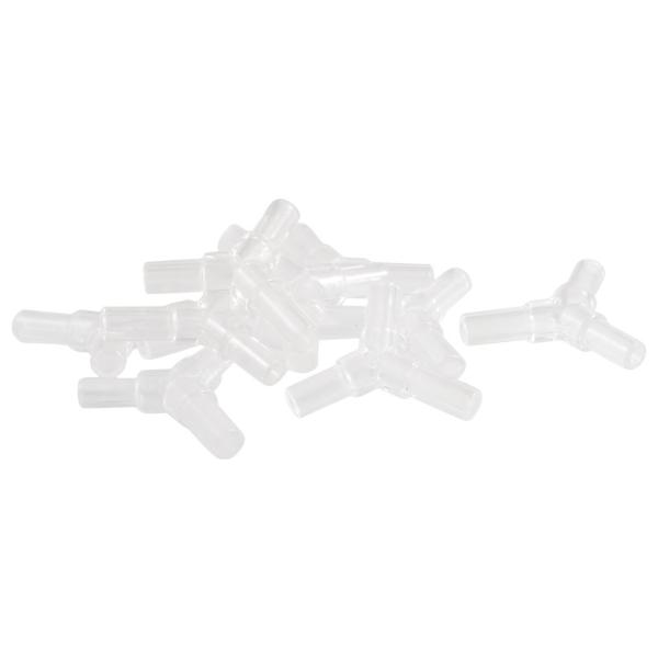 【本商品は海外出荷】お届けは通常20-30日を頂いております。製品名：アクアリウムエアチューブコネクタ;タイプ：Y形チューブコネクター直径（約） : 5mm ;全体的なサイズ（約）: 27 x 27 x 6.4mm(L*W*H)素材：プラス...