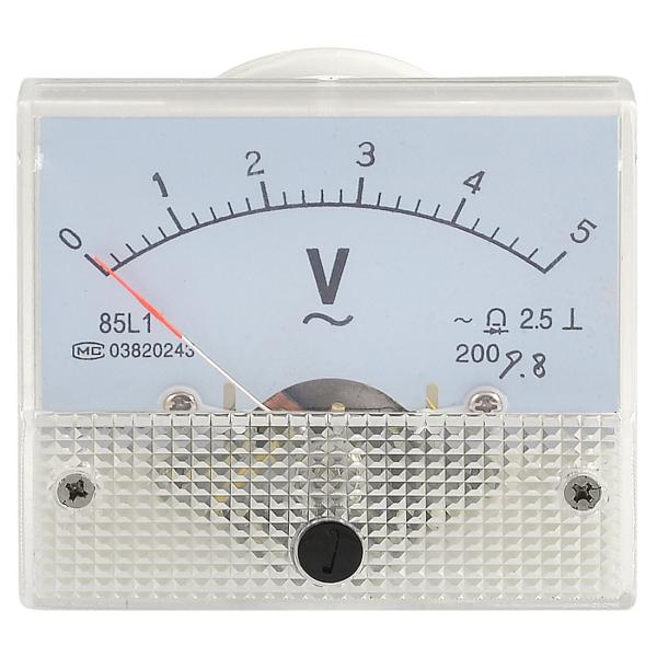 【本商品は海外出荷】お届けは通常20-30日を頂いております。商品名：AC 電圧パネルメータ；目盛り範囲:AC 0-5V精度：クラス 2.5;素材：プラスチックカラー：ホワイト、クリア、ベージュ；バックネジ径:3.8 m、2.8 mmパネル...