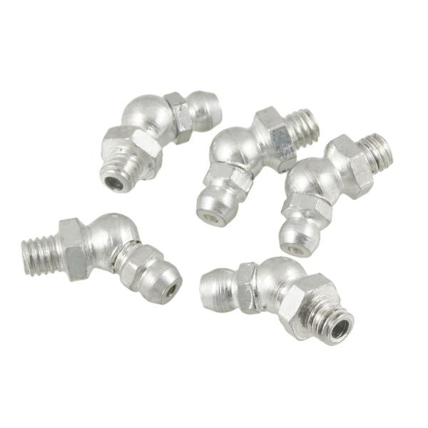 【本商品は海外出荷】お届けは通常20-30日を頂いております。製品名：グリースニップル;オスねじサイズ: M6*1デザイン：45度の角度、サイズ : 22 x 10mm 　(L*W)材質：金属;カラー：シルバートーン重量: 29gパッケージ...