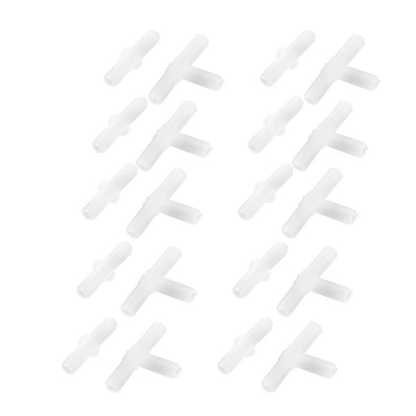 【本商品は海外出荷】お届けは通常20-30日を頂いております。製品名：水族館エアチューブコネクタ;タイプ：T形、ストレート形状素材：プラスチック；カラー：クリアホワイトフィットホース直径（各） : 4.6mm;T 形のコネクタ全体のサイズ（...