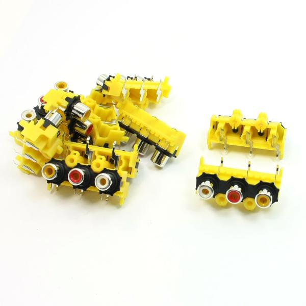 【本商品は海外出荷】お届けは通常20-30日を頂いております。製品名：AV同心ソケット;タイプ：3 RCAメスアウトレット素材：プラスチック、メタル;メインカラー：シルバートーン、イエロー、ブラックサイズ : 4.1 x 2.2 x 2.1...