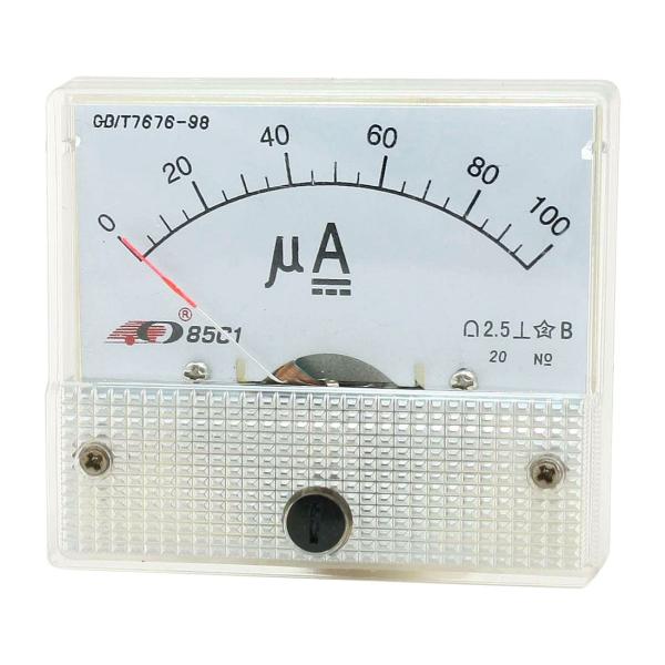 【本商品は海外出荷】お届けは通常20-30日を頂いております。製品名:アナログ電流計 モデル：85C1範囲: DC 0-100uA;クラス：2.5全サイズ: 64 x 56 x 60mm スレッド直径: 3mmカラー：クリア　ベージュ 重量...