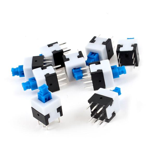 【本商品は海外出荷】お届けは通常20-30日を頂いております。製品名：タクトスイッチ；コンタクトタイプ：ラッチアクション寸法: 7 x 7 x 12.5mm；ピン数 : 6材質：プラスチック、メタル;カラー：ブルー、ブラック、ホワイト重量 ...