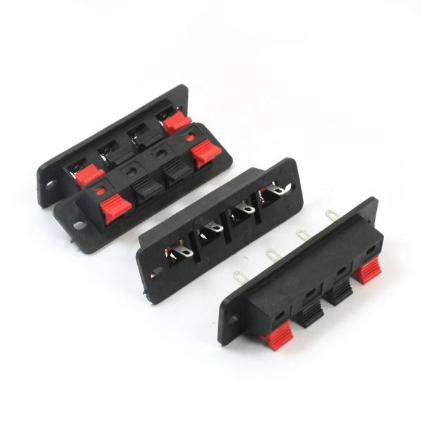 【本商品は海外出荷】お届けは通常20-30日を頂いております。製品名：スピーカーターミナル;タイプ：プッシュ式体位：4;全体のサイズ：65 X 20×14ミリメートル（L * W*T）修正穴サイズ：4.5×3.5ミリメートル（L * W）;...