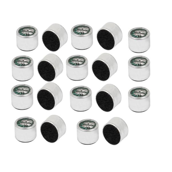 【本商品は海外出荷】お届けは通常20-30日を頂いております。製品名：エレクトレット コンデンサー マイク各サイズ：9.7 x 6.7mm (D*H)メインカラー：シルバートーン、ブラック、グリーン純重量：17gパッケージ内容：19 xエレ...