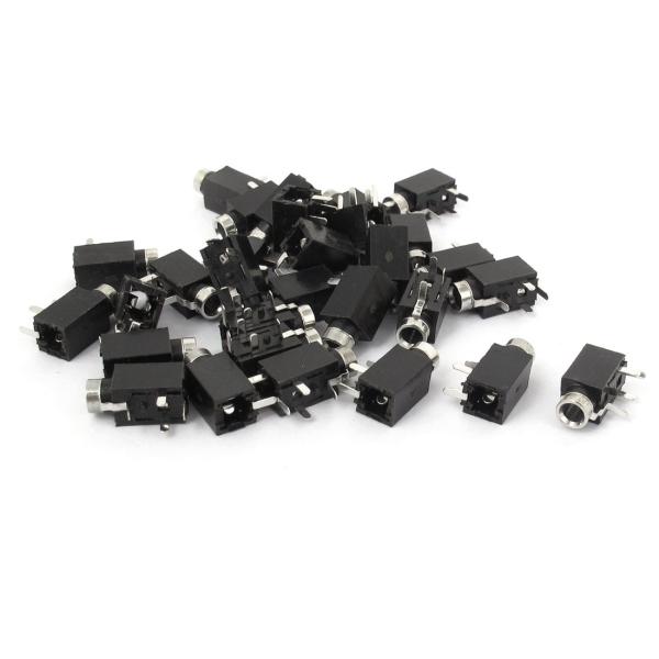 【本商品は海外出荷】お届けは通常20-30日を頂いております。; 材質：メタル 、プラスチック正味重量：12g; 包装内容：PCBマウントオーディオジャック 30個入りメインカラー：ブラック、シルバートーン; タイプ：2.5mmソケットピン...