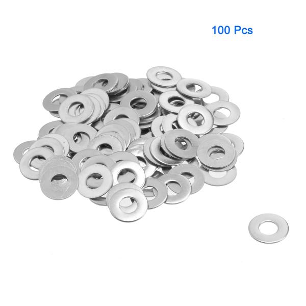 【本商品は海外出荷】お届けは通常20-30日を頂いております。製品名：フラットワッシャー;材質：ステンレス鋼重量：34g。パッケージ内容：100(+/-2%) x平ワッシャーメインカラー：シルバートーン；内径 4mm外径: 10mm厚さ: ...