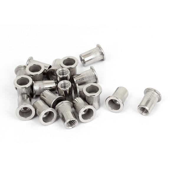 【本商品は海外出荷】お届けは通常20-30日を頂いております。スレッドサイズ: (D) M8　製品名：リベットナット　素材：304ステンレス重量: 117g;パッケージ: 20 xリベットナットメーンカラー：シルバートーン;フランジサイズ:...