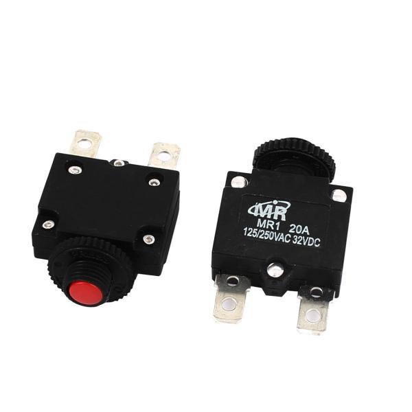 【本商品は海外出荷】お届けは通常20-30日を頂いております。製品名:電流ブレーカー 電流：20A;タイプ: NC電圧: AC 125/250V DC 32V 50/60Hz;スレッド直径: 10mm ピンサイズ： 11 x 6.3mmピン...