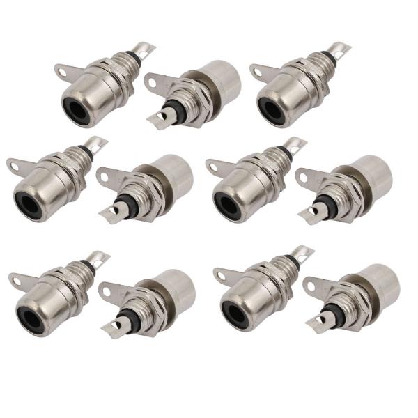 【本商品は海外出荷】お届けは通常20-30日を頂いております。生産：中；素材：メタル正味重量: 27g; パッケージ: 11x RCAソケットカラー：シルバートーン。ブラックサイズ: 23 x 17 x 8mmタイプ: RCAメスアウトレット