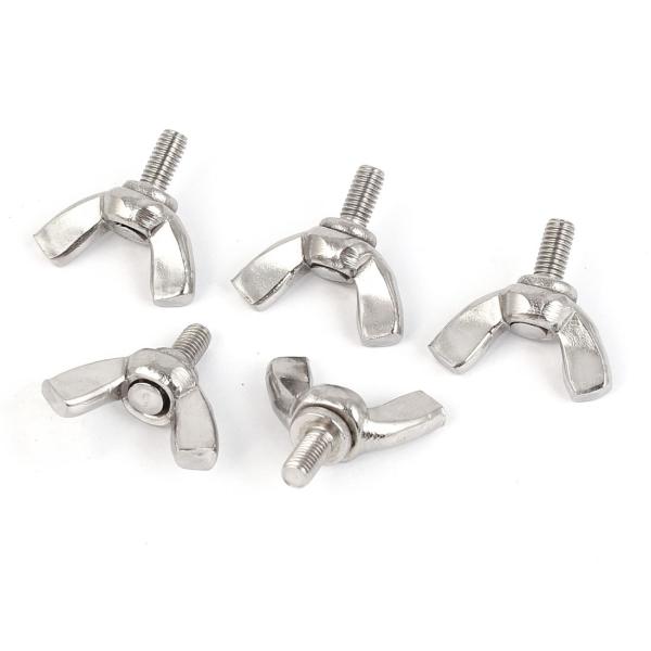 【本商品は海外出荷】お届けは通常20-30日を頂いております。製品名：バタフライウィングナット; 材質：304ステンレススチール重量: 17g;パッケージ内容：5×蝶バタフライスクリュー外形寸法: 18 x 16 x 6mm(L*W*T);...