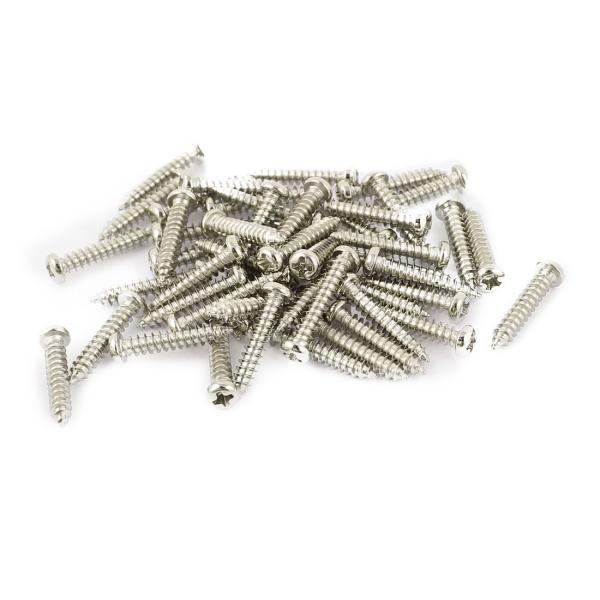 【本商品は海外出荷】お届けは通常20-30日を頂いております。生産: 中; 材質: ステンレス鋼;重量: 21gパッケージ内容: 50(+/-2%)個 x セルフタッピング?ネジ;主なカラー: 銀トーン;全長:15.5mmヘッドスタイル:パ...