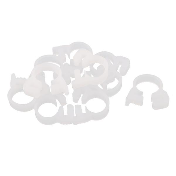 【本商品は海外出荷】お届けは通常20-30日を頂いております。製品名：ホースクランプ;パッケージ内容：10個xホースクランプ重量：10g;材質：プラスチック全体サイズ：20 x 23 x 5mm（L * W * H）;ロック穴径範囲：10-...