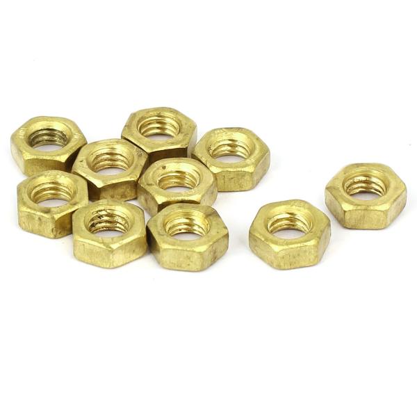 【本商品は海外出荷】お届けは通常20-30日を頂いております。ねじサイズ：M6; 製品名：六角ナット材質：真鍮; 重量：22gパッケージ内容：六角ナット10個入り; メインカラー：真鍮トーン高さ：4mm ; フラット間の幅：10mmコーナー...
