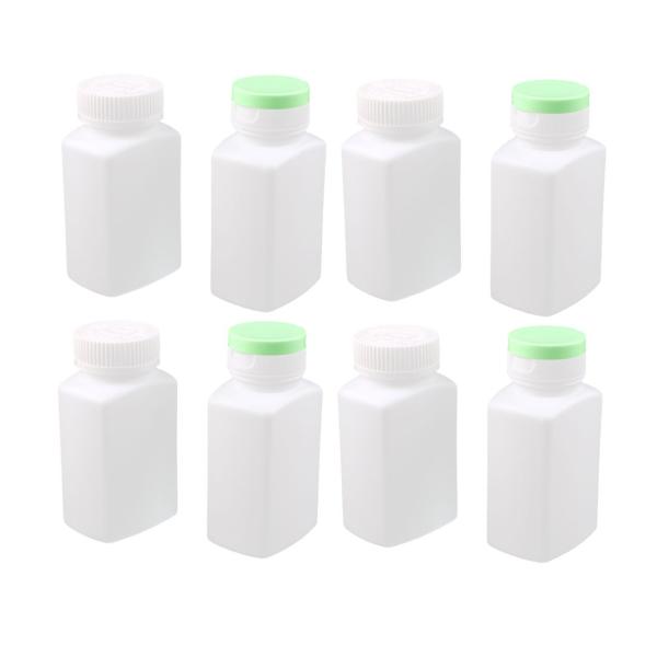 【本商品は海外出荷】お届けは通常20-30日を頂いております。; 材質：プラスチック正味重量：160g; パッケージ内容：ピルボトル8個入りメインカラー：ホワイト、グリーン; 容量：150ccマウス内径：28.5mm全体サイズ（約）：106...