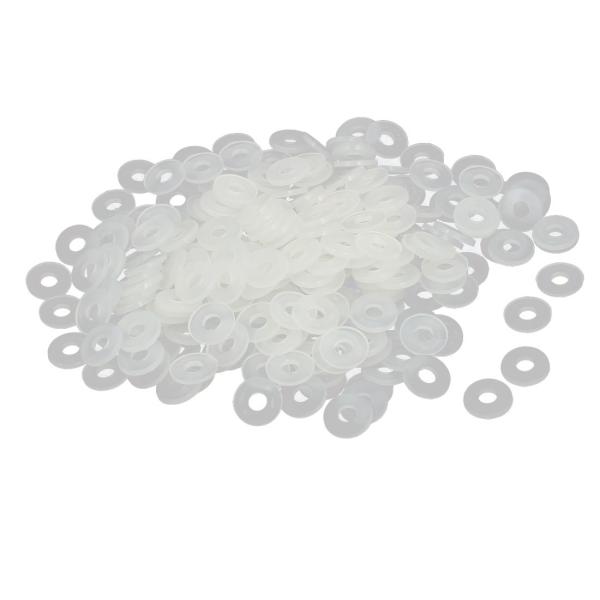 【本商品は海外出荷】お届けは通常20-30日を頂いております。商品名: フラットワッシャー; 材質：ナイロン重さ： 14g; 包装内容: フラットワッシャー 300個入り厚さ：1mm ; 内径：3mm外径：8mm; 標準：M3カラー：オフホワイト