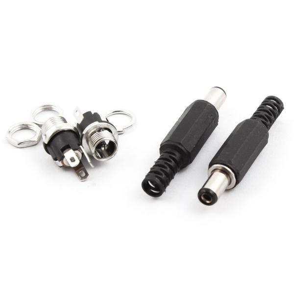 【本商品は海外出荷】お届けは通常20-30日を頂いております。; 材質：プラスチック、金属正味重量：10g; パッケージ内容：2 DC電源コネクタ2ペアメインカラー：ブラック、シルバートーン; 製品名：DC電源コネクタタイプ：2.1mm x...