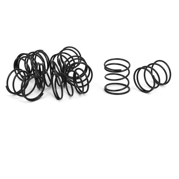 【本商品は海外出荷】お届けは通常20-30日を頂いております。製品名：圧縮スプリング; カラー：ブラックワイヤー直径：1.2mm; 外径： 19mm材質：スプリングスチール; 重さ： 23gパッケージ内容：圧縮スプリング10個入り総自由長：...