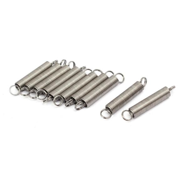 【本商品は海外出荷】お届けは通常20-30日を頂いております。外径:5mm; ワイヤの直径: 0.5mm製品名：引張ばね; 材質：304ステンレス鋼パッケージ内容: 10個 x 引張ばね; カラー：シルバートーン重量: 11g全長:30mm