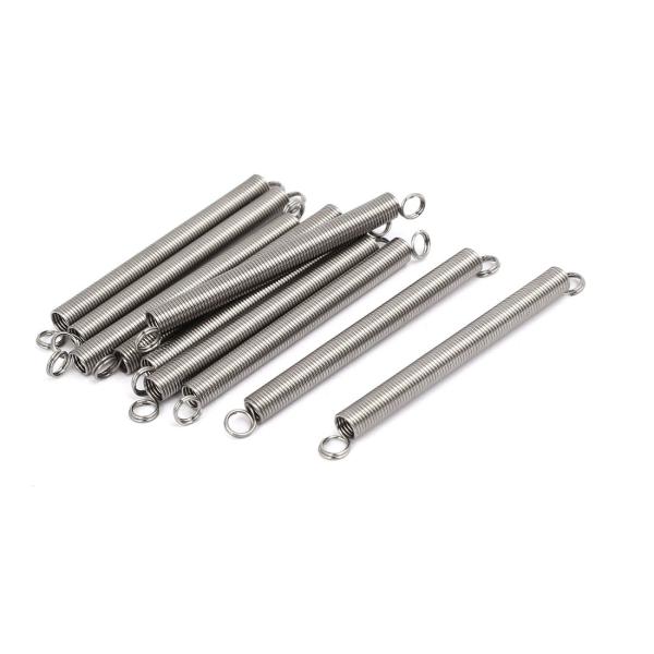 【本商品は海外出荷】お届けは通常20-30日を頂いております。外径：5mm；線径：0.6mm 製品名：テンションスプリング; 素材：304ステンレスパッケージの中身：10個xテンションスプリング; カラー：シルバートーン重量: 27g全長:...