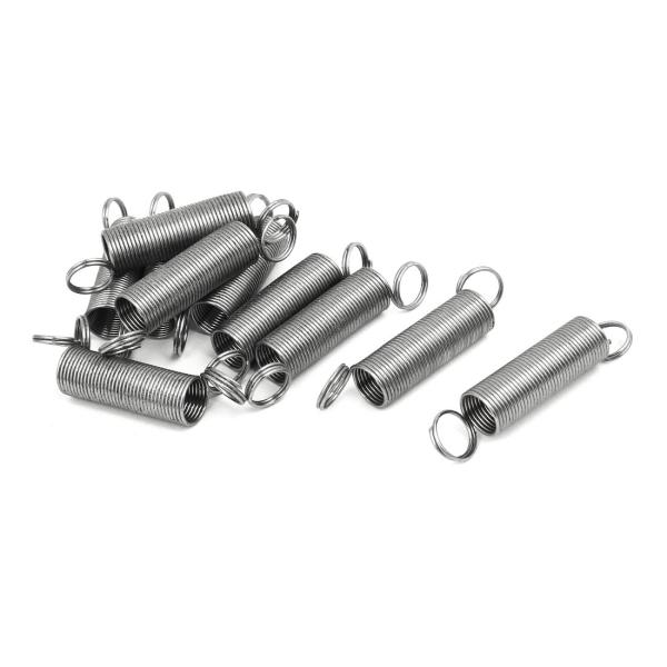 【本商品は海外出荷】お届けは通常20-30日を頂いております。パッケージの中身：10個x引きバネ; カラー：シルバートーン重量: 49g; 全長: 50mm外径：10mm；線径：0.8mm製品名：引きバネ素材：304ステンレス