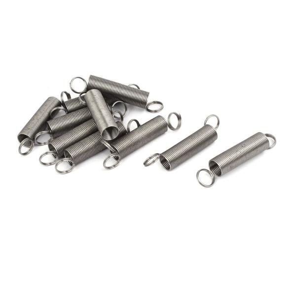 【本商品は海外出荷】お届けは通常20-30日を頂いております。外径：10mm；線径：0.8mm製品名：引きバネ; 素材：304ステンレスパッケージの中身：10個x引きバネ; カラー：シルバートーン重量: 57g全長: 55mm