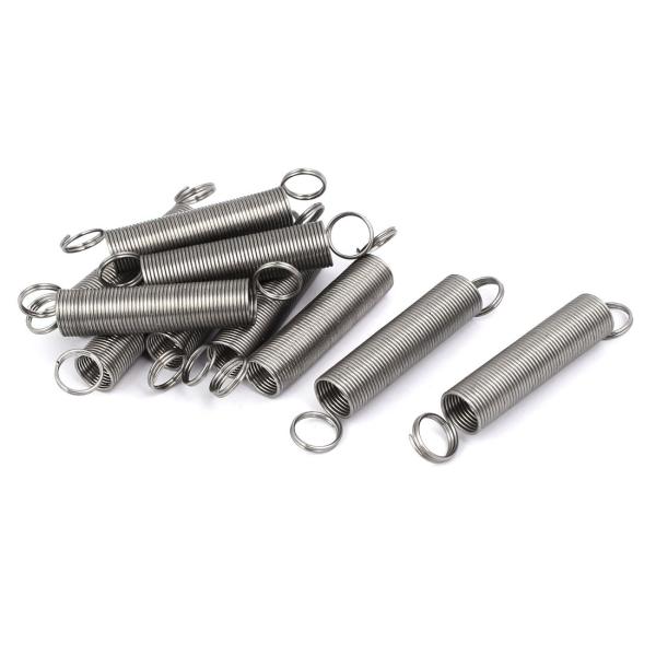 【本商品は海外出荷】お届けは通常20-30日を頂いております。外径：10mm；線径：0.8mm製品名：引きバネ; 素材：304ステンレスパッケージの中身：10個x引きバネ; カラー：シルバートーン重量: 65g全長: 60mm