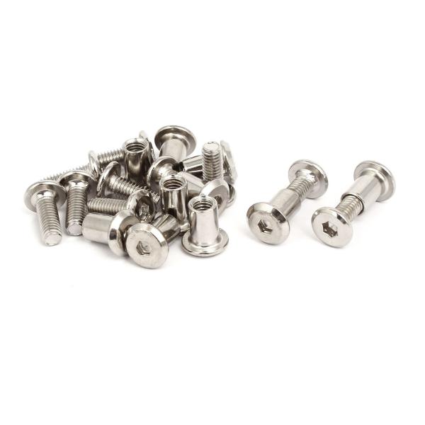 【本商品は海外出荷】お届けは通常20-30日を頂いております。製品名： スクリューポスト; パッケージ内容: 10個入り x スクリューポストメインカラー: シルバートーン; 材料： 金属ウエット: 90g; オスねじサイズ: M6 x 1...