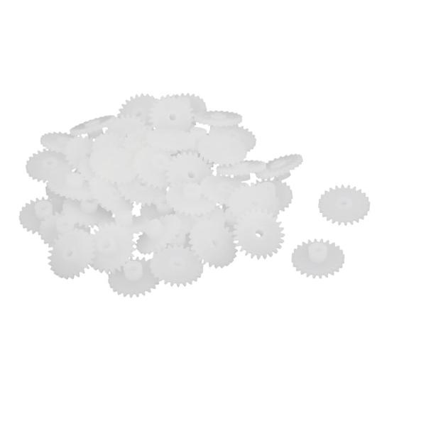 【本商品は海外出荷】お届けは通常20-30日を頂いております。製造国：中国; 材質：プラスチック; 正味重量：12gパッケージ内容：歯車 50(+/-2%)個入り; モデル：24-2A; メインカラー：ホワイト製品名：歯車; 歯数：24穴直...