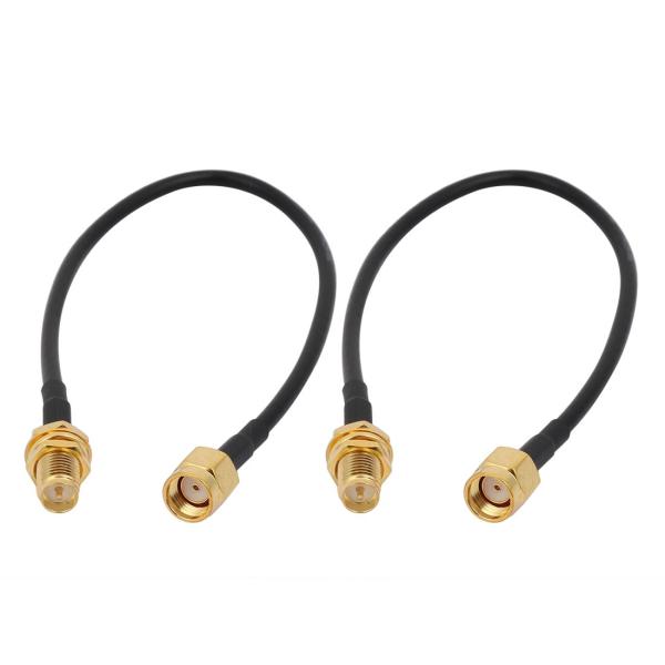 【本商品は海外出荷】お届けは通常20-30日を頂いております。製造国：中国; 材質：金属、電子ワイヤー; 正味重量： 17gパッケージの内容：アンテナ延長ケーブル2個入り; メインカラー：ブラック、ゴールドトーンコネクタタイプ：RP-SMA...