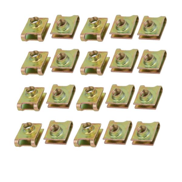 【本商品は海外出荷】お届けは通常20-30日を頂いております。製品名: U ナット; パッケージ内容: 20個 x U ナット主なカラー: 真鍮トーン;材質: 65Mn スプリングスチール; フィニッシュ: 亜鉛メッキ; 重量: 60g適合...